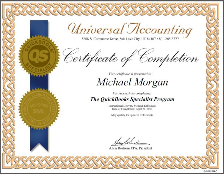 QuickBooks Certification - Universal Accounting School